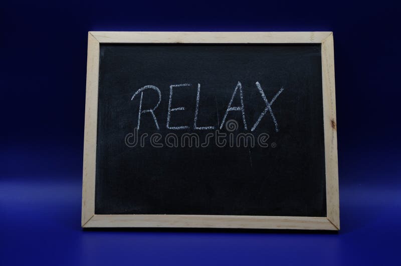 Relax Write on Blue Background Stock Photo - Image of design ...