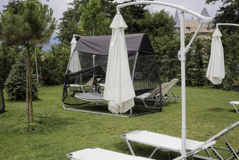 Relax Zone in Mountain Resort Stock Image - Image of green, resort ...