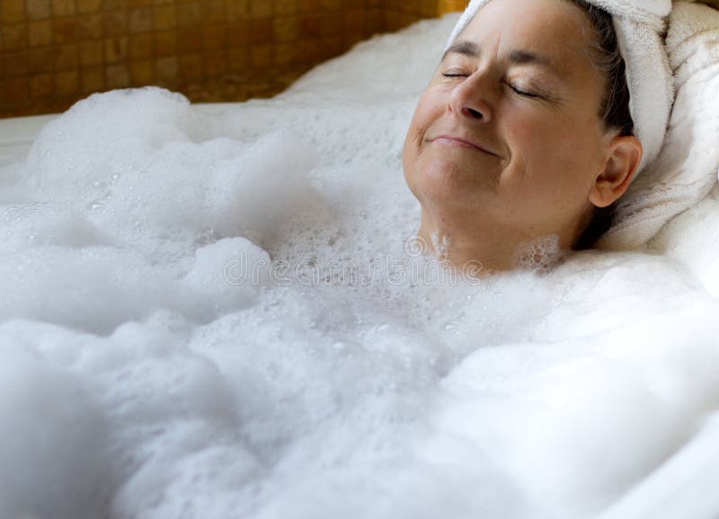 Bubble Bath stock image. Image of bubbles, woman, soak - 612749