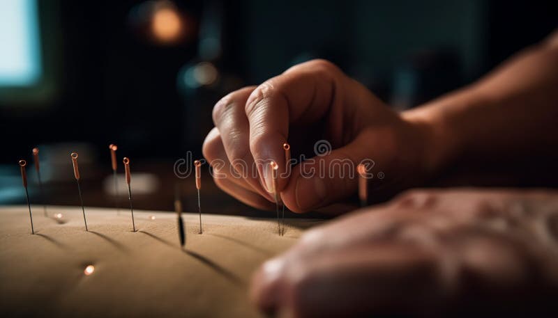 Relaxation through Acupuncture Therapy, Glowing Candle and Skilled ...