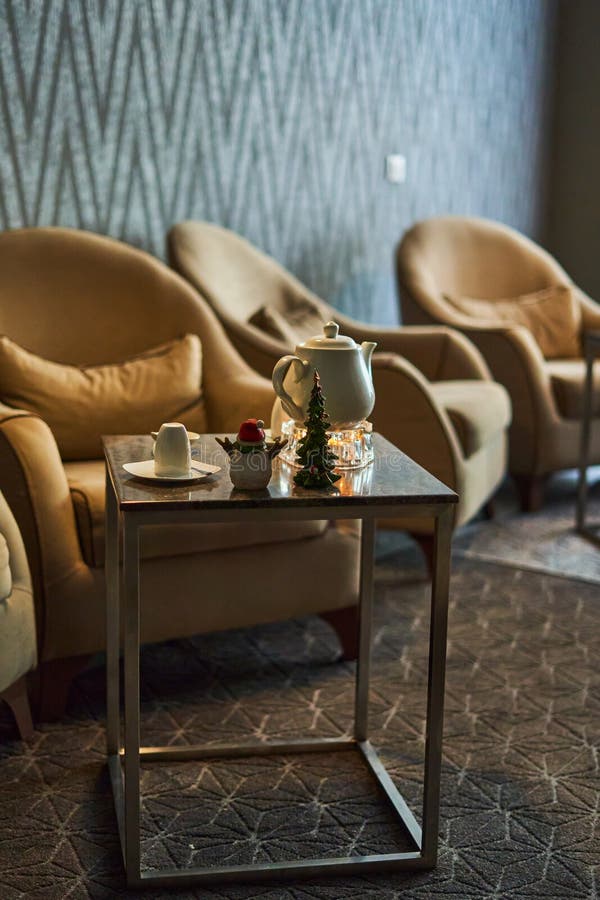 Relaxation Area in the Spa, Drink Tea, on the Table There is a White ...