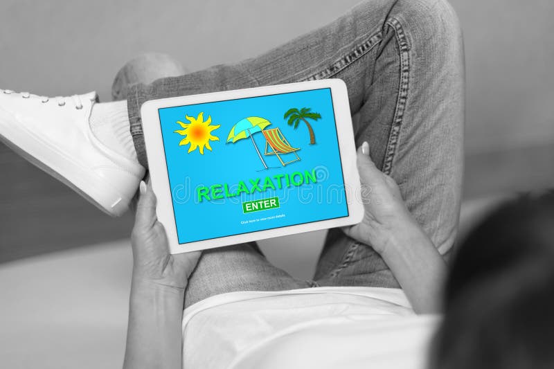 Relaxation Concept on a Tablet Stock Photo - Image of digital ...