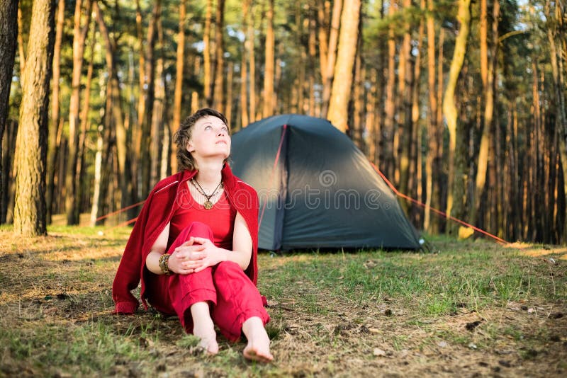 Relaxation in forest stock image. Image of recreation - 10416987
