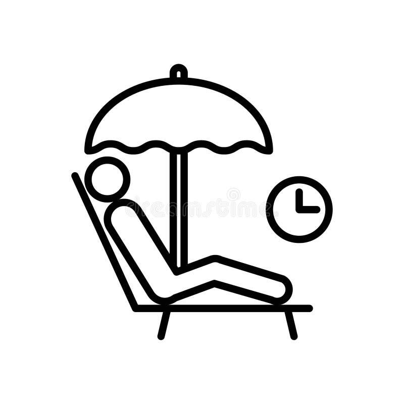 Relaxation Icon Linear Logo Mark in Black and White Stock Vector ...