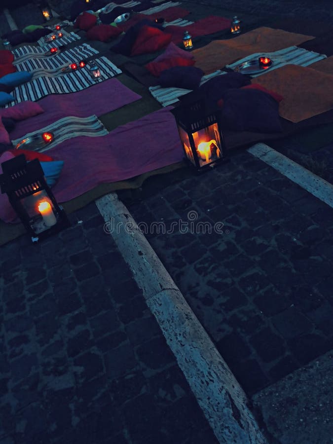 Relaxation at night stock image. Image of candle, outdoor - 42968481