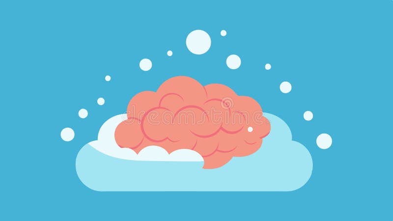 Relaxation and Recovery a Serene Brain Resting on a Cloud with Bubbles ...