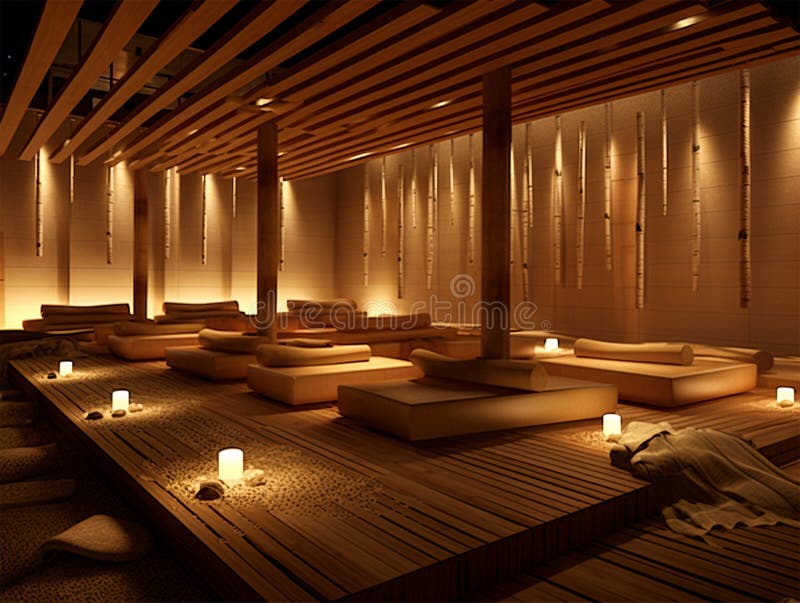 Relaxation Room Interior Modern Classic 3d Rendering Stock Illustration ...