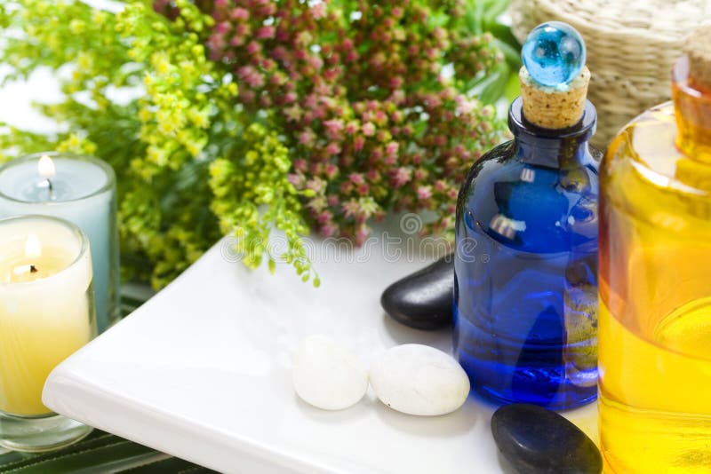 Relaxation Spa Set on a Tray Stock Photo - Image of renew, products ...