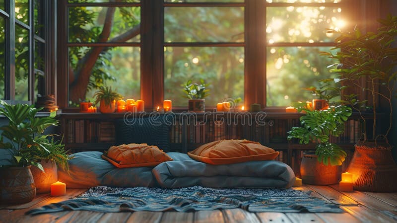 Relaxation Space, Create a Calming Meditation Space with Soft Blankets ...