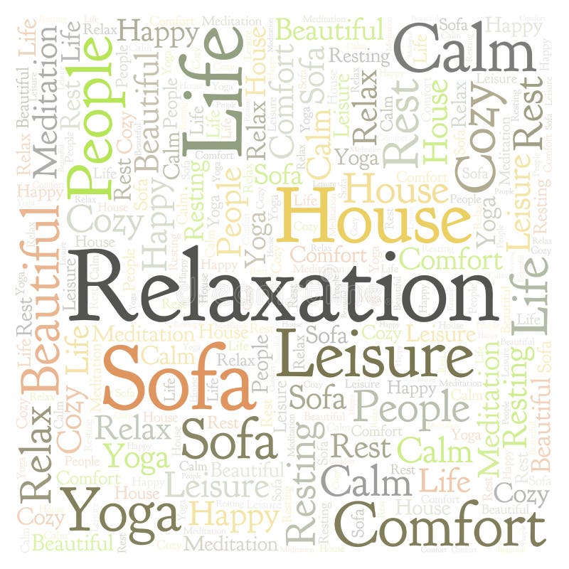 Relaxation Square Word Cloud. Stock Illustration - Illustration of ...