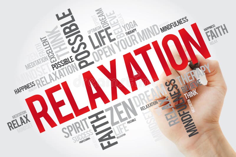 Relaxation Word Cloud Collage with Marker, Concept Background Stock ...
