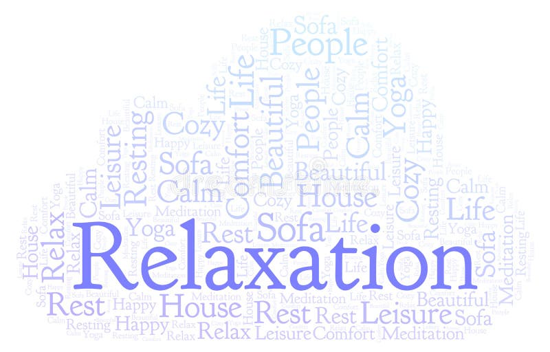 3d Relaxation Word Cloud Concept Stock Illustration - Illustration of ...