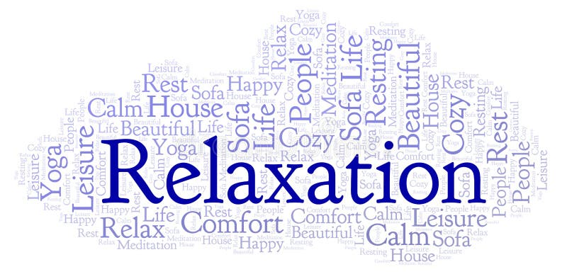 Relaxation word cloud. stock illustration. Illustration of people ...