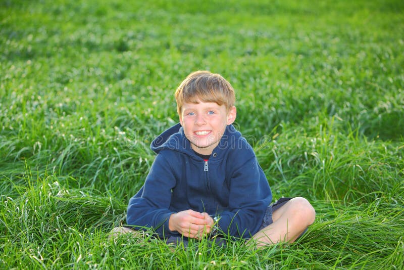 Relaxed boy stock image. Image of field, green, people - 15898471