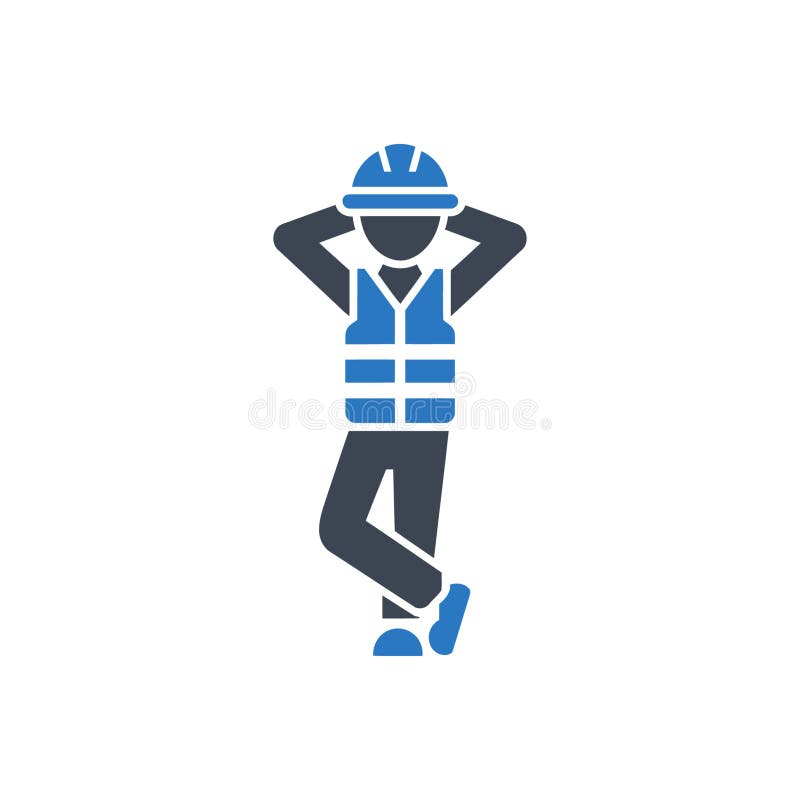 Relaxed Construction Worker Icon Stock Vector - Illustration of ...