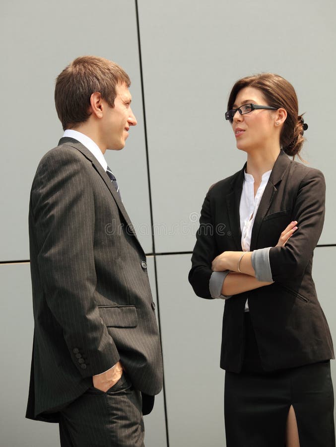 Relaxed Conversation between Two Business Persons Stock Photo - Image ...