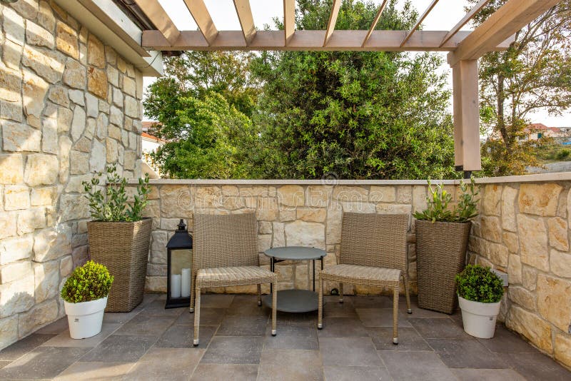 Relaxed Corner of Terrace for Tea Stock Photo - Image of corner ...