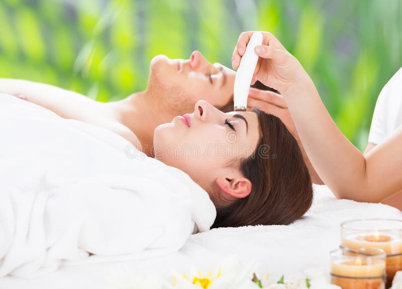 Relaxed Couple Undergoing Therapies at Spa Stock Image - Image of ...