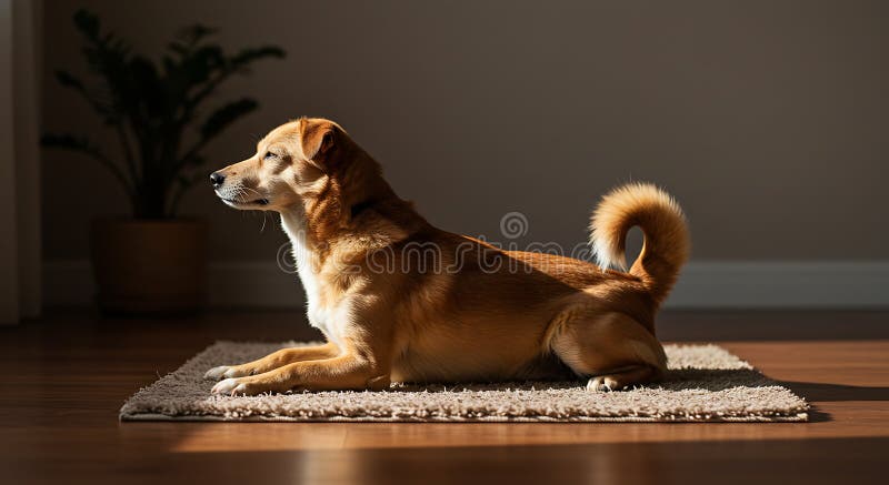 A Relaxed Dog Lying on a Rug Enjoying the Sunshine - Generated Using Ai ...