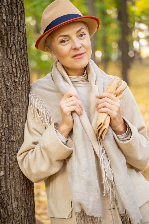 Relaxed Female Looking in Front of Her Stock Image - Image of beautiful ...
