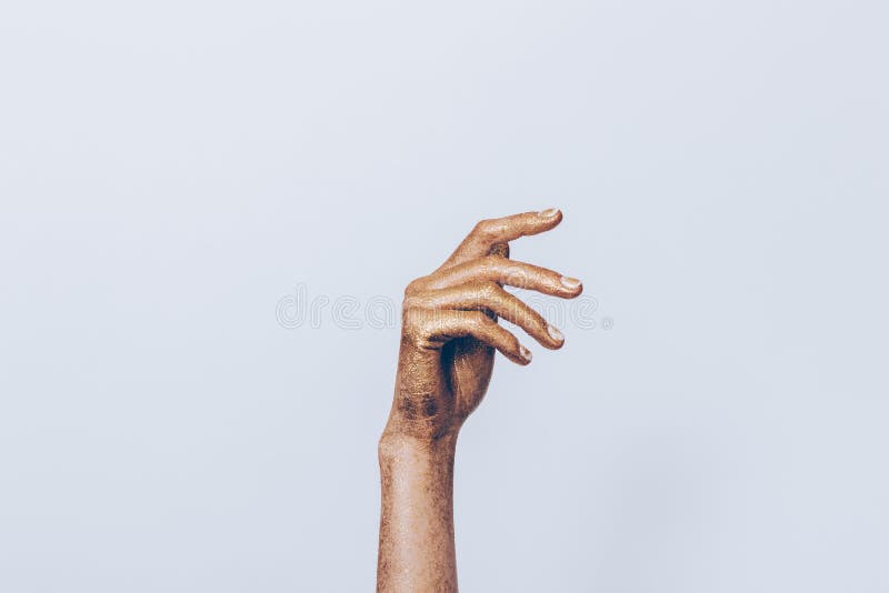 Relaxed Female`s Hand with White Manicure Painted Stock Photo - Image ...