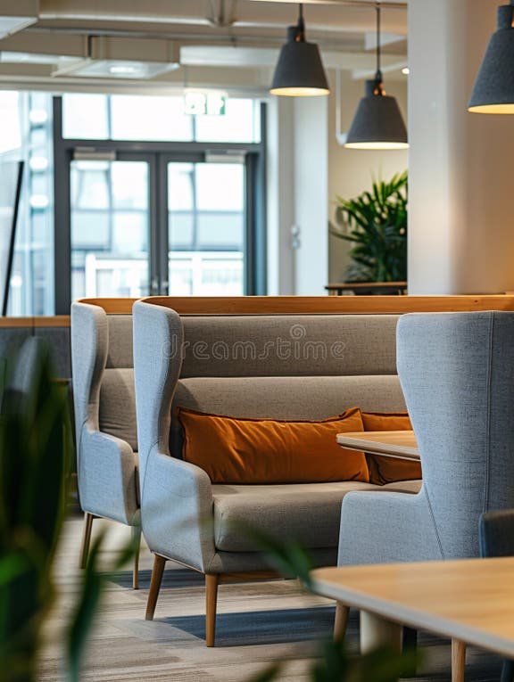 Relaxed and Friendly Office Space with Communal Areas, with Close-up on ...