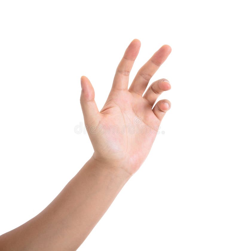 A Relaxed Hand Stretched Out in Front of a White Background Stock Photo ...