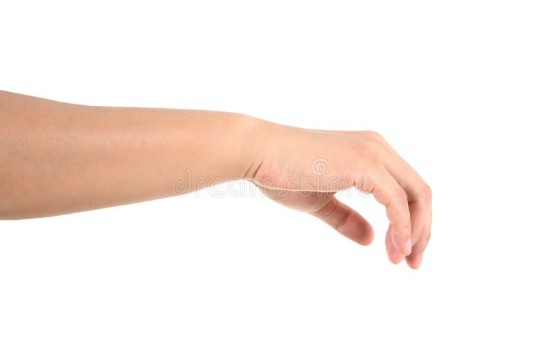 A Relaxed Hand Stretched Out in Front of a White Background Stock Photo ...
