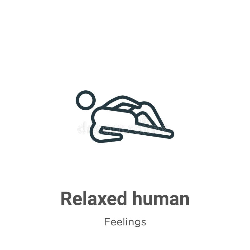 Relaxed Human Outline Vector Icon. Thin Line Black Relaxed Human Icon ...