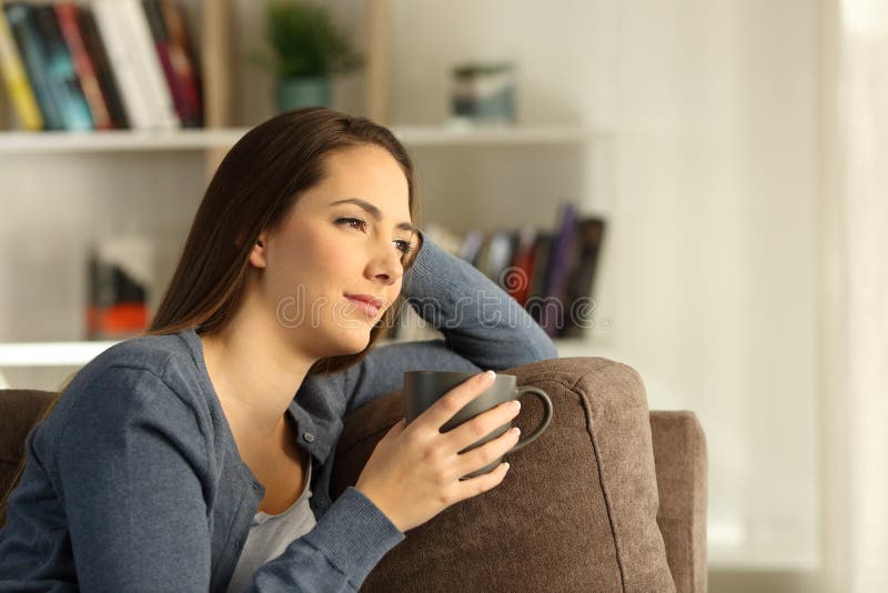 Relaxed Homeowner Breathing Deeply Fresh Air at Home Stock Photo ...