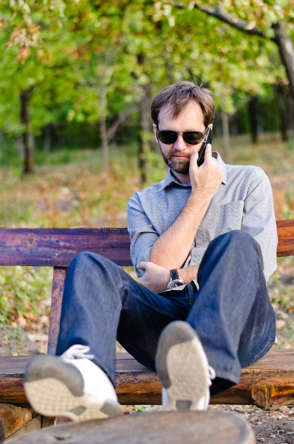 Relaxed man calling stock image. Image of contact, person - 29561343