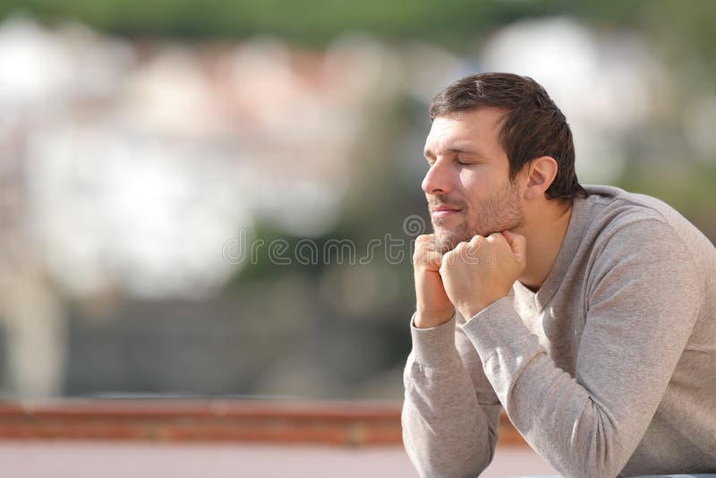 Relaxed Man with Closed Eyes Enjoying the Sun Stock Photo - Image of ...