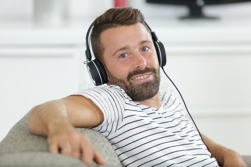 Relaxed Man Listening To Music Stock Image - Image of relaxing, happy ...