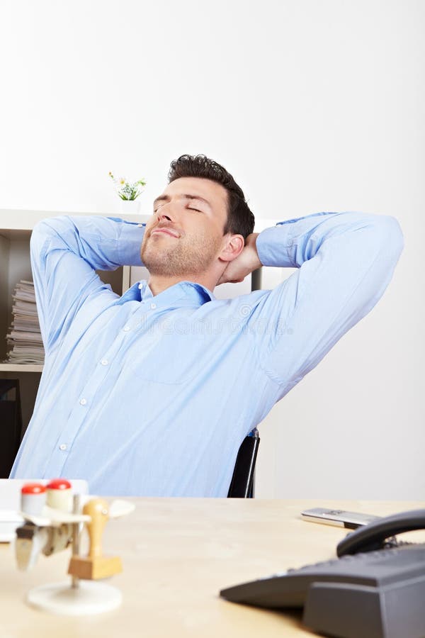 Relaxed Manager in the Office Stock Image - Image of people, relax ...