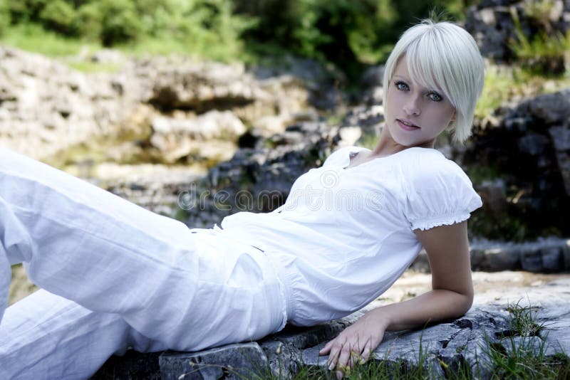 Relaxed Model stock image. Image of look, girl, pensive - 40896939