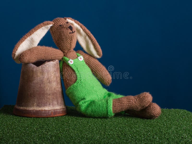 Relaxed Moment of Dreamy Rabbit. Stock Image - Image of hand, ears ...