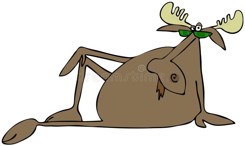 Relaxed moose stock illustration. Illustration of moose - 36726220