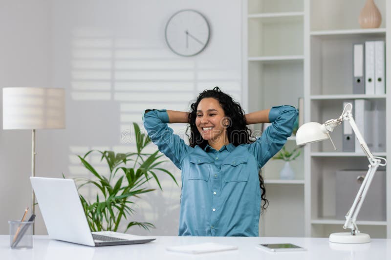 Relaxed Professional Taking a Break in a Modern Office Stock Photo ...