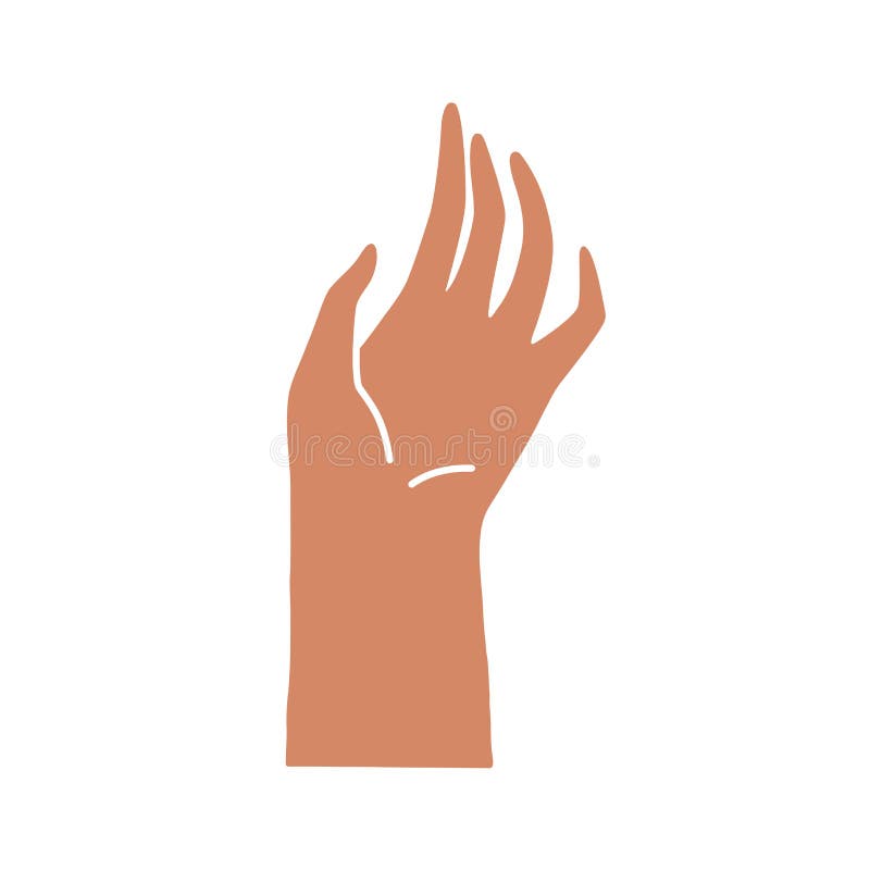 Relaxed Soft Palm Hand, Isolated Silhouette Vector. Graphic Element for ...
