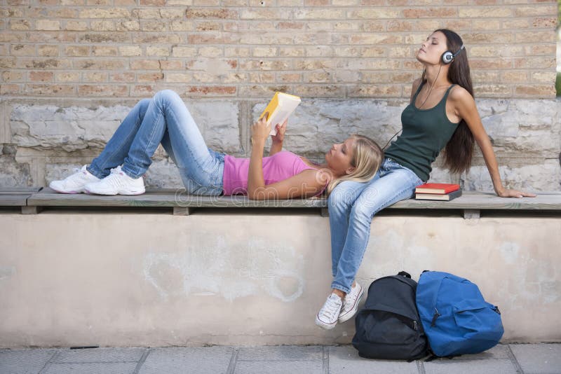 Relaxed students stock image. Image of color, back, learning - 15759017