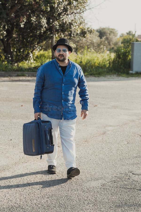 Relaxed Tourist in the Street during His Journey Stock Image - Image of ...