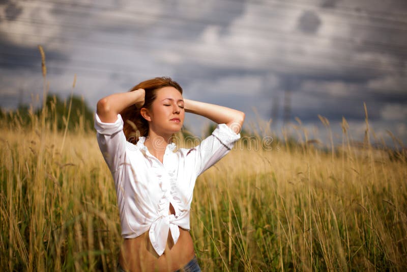 Relaxed woman stock image. Image of carefree, leisure - 19437655