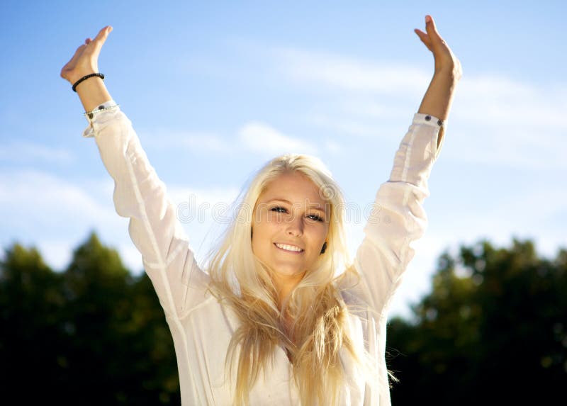 Relaxed Woman Enjoying the Sun Stock Image - Image of people, female ...