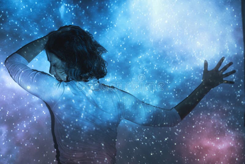 Hugging the universe stock image. Image of galaxy, virtual - 89718113