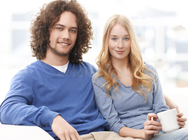 Relaxed Young Couple Spending Time Together Stock Photo - Image of ...