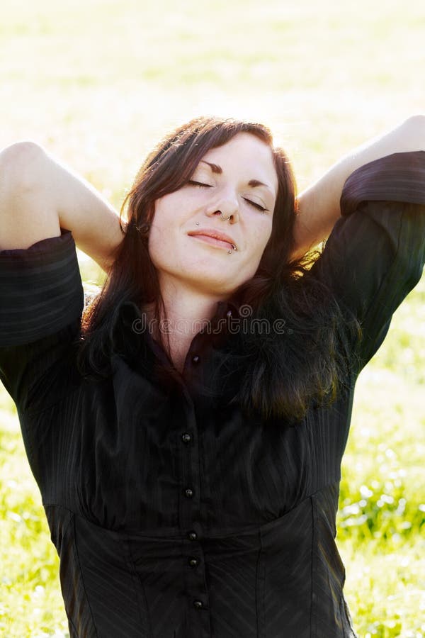 Relaxed young woman stock image. Image of feeling, life - 21490057