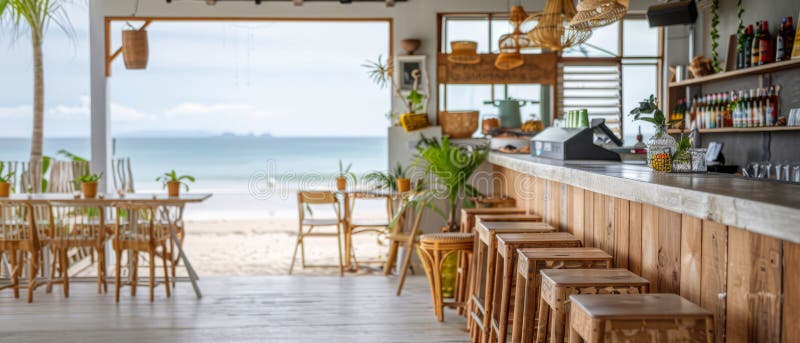 Relaxing Beach Bar with Blurred Summer Background, Perfect for a ...