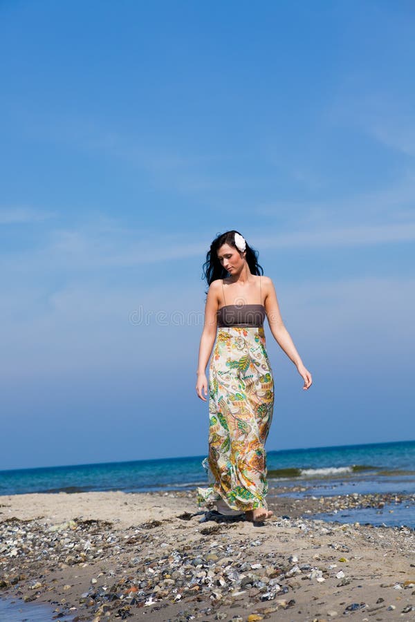 Relaxing beach walk stock photo. Image of sand, person - 15027552