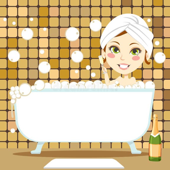Relaxing Bubble Bath stock vector. Illustration of refreshment - 19874558