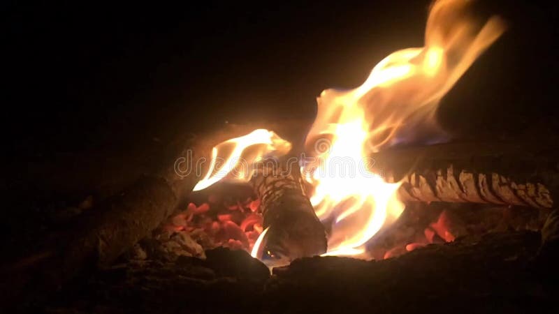 A Wood Fire Burning in an Outdoor Furnace with Beautiful Sunlight ...